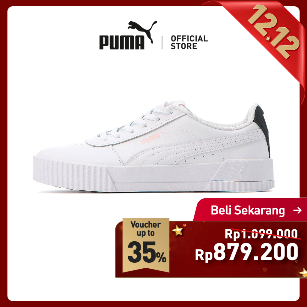 Jual PUMA Sepatu Wanita Kulit Carina White- White-Rosewater | Shopee ...