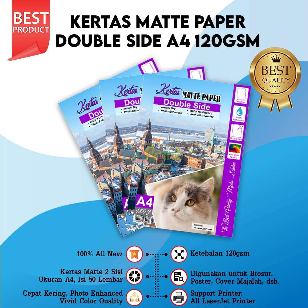 Jual Kertas Matte A4 120gsm 1 pack/50pcs | Shopee Indonesia