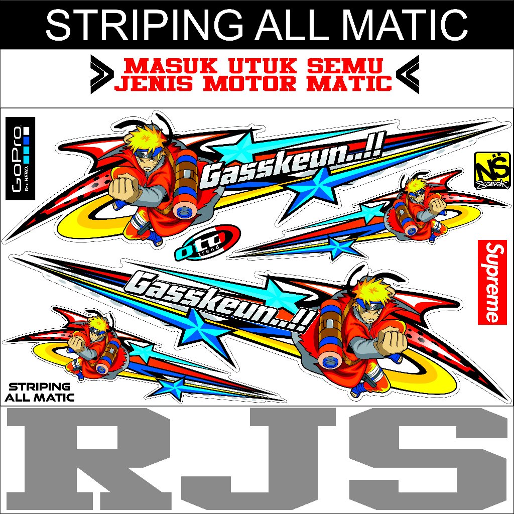 Jual Stiker Striping Universal Variasi Semua Motor Motip Naruto Lis ...