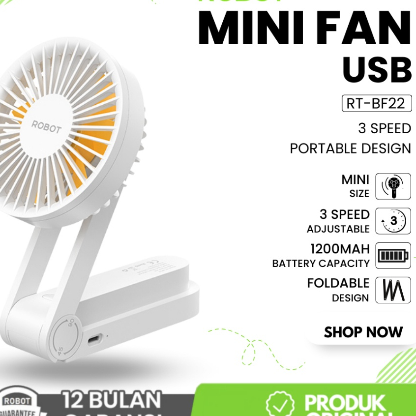 Jual [ BF 22 ]- KIPAS MINI PORTABEL ROBOT RT-BF22 Mini Fan Foldable ...
