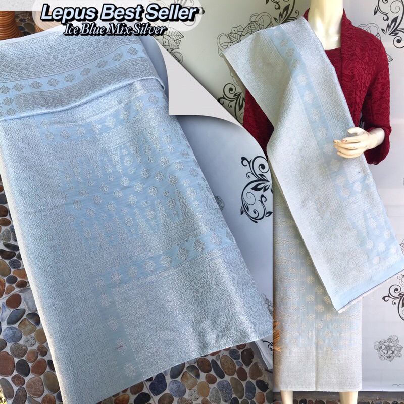 Jual Songket Lepus Best Seller Ice Blue Mix Silver-Asli Tenun Tangan Palembang(Ilham Songket ...