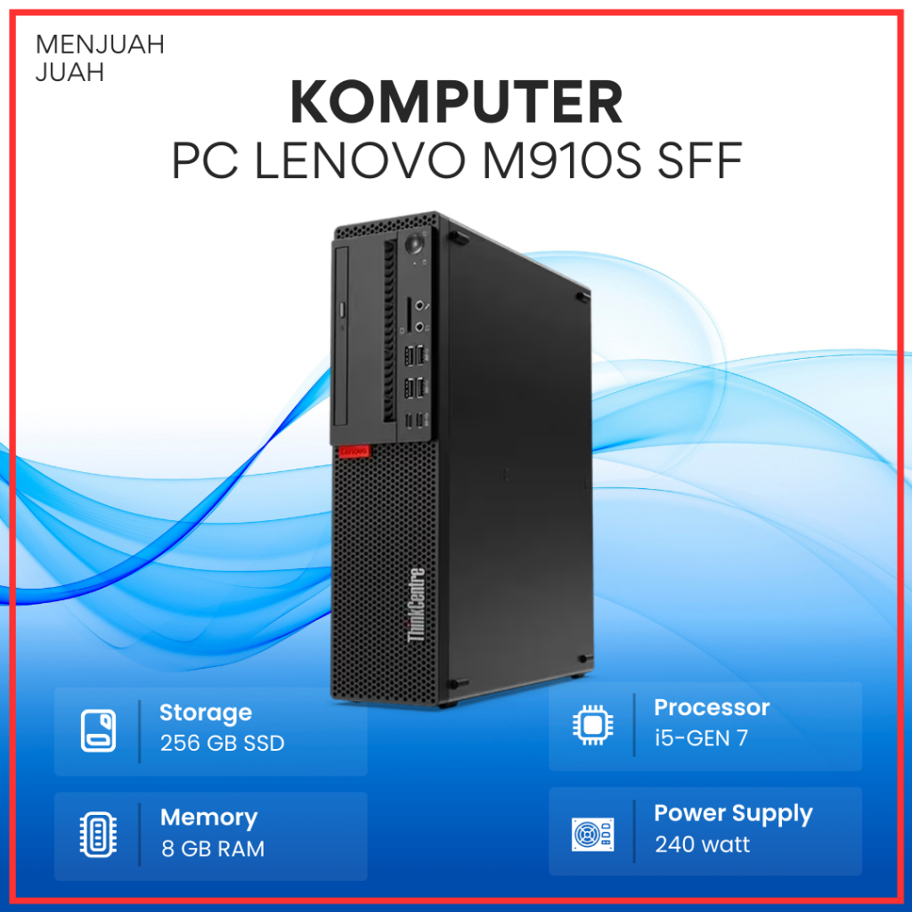Jual Komputer pc lenovo m910s sff i5 gen 7 ram 8 gb ssd 256 gb murah ...