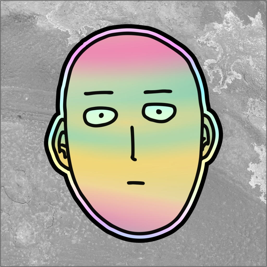 Jual Sticker Anime Hologram Face Saitama One Punch Man | Shopee Indonesia