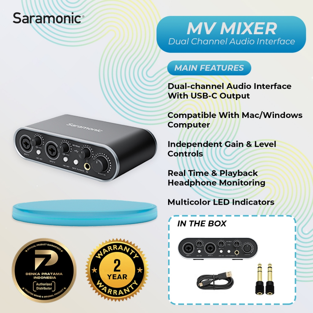 Jual Saramonic MV-Mixer Dual-Channel Audio Interface Soundcard | Shopee ...