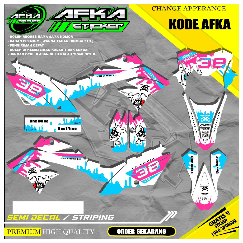 Jual Decal Sticker DTRACKER_Motif One One Nine Desain Terbaru.AK-019 ...