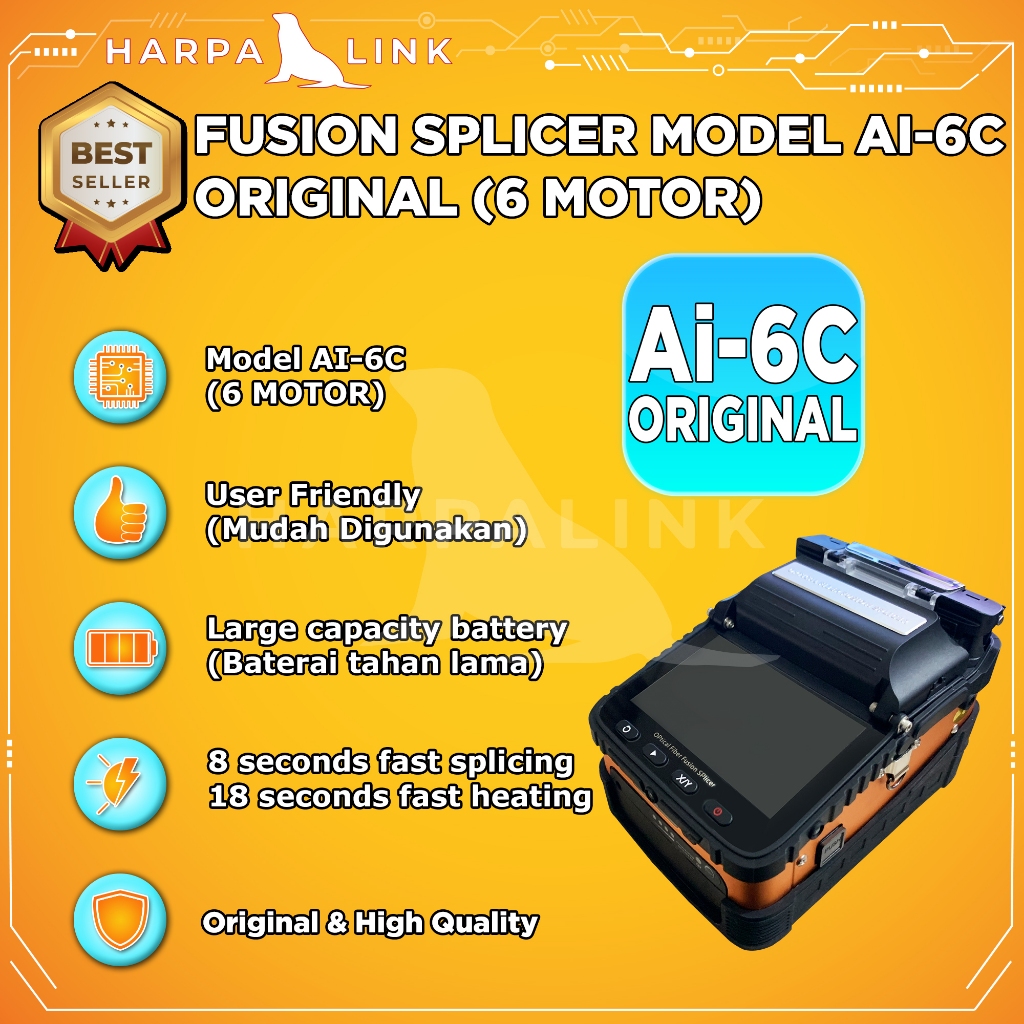 Jual Fusion Splicer Signal Fire AI6C Fiber Optic 6 Motors / AI-6C ...