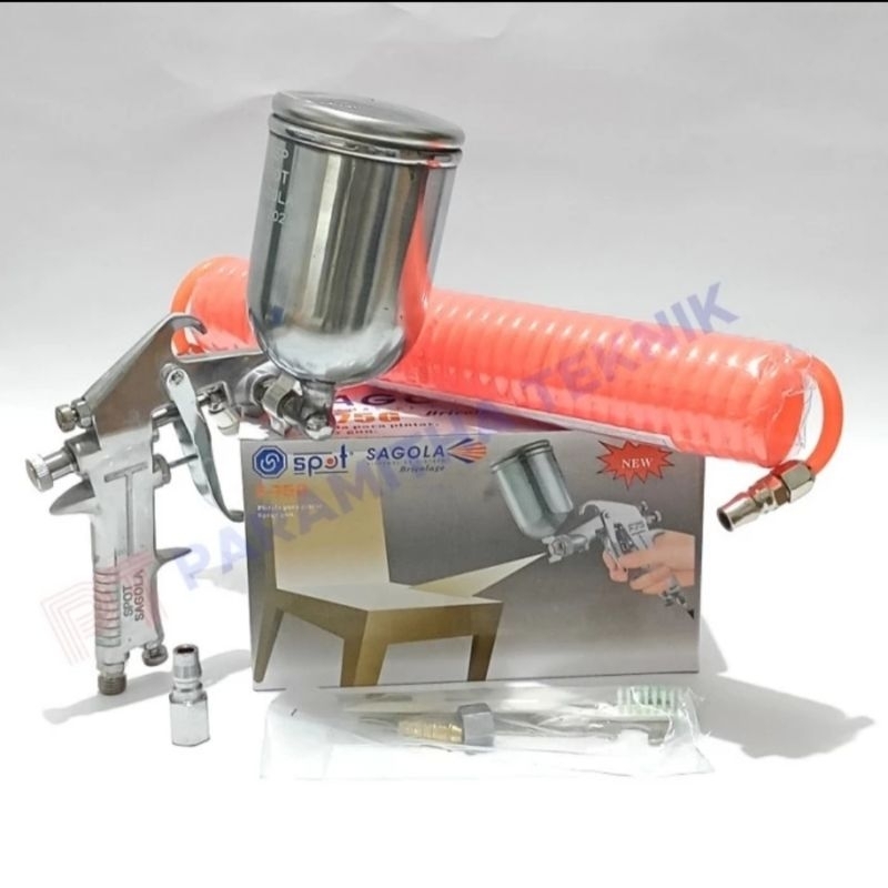 Jual Paket spray gun F75G + selang PE rekoil 6 M + quick coupler PF 20 ...