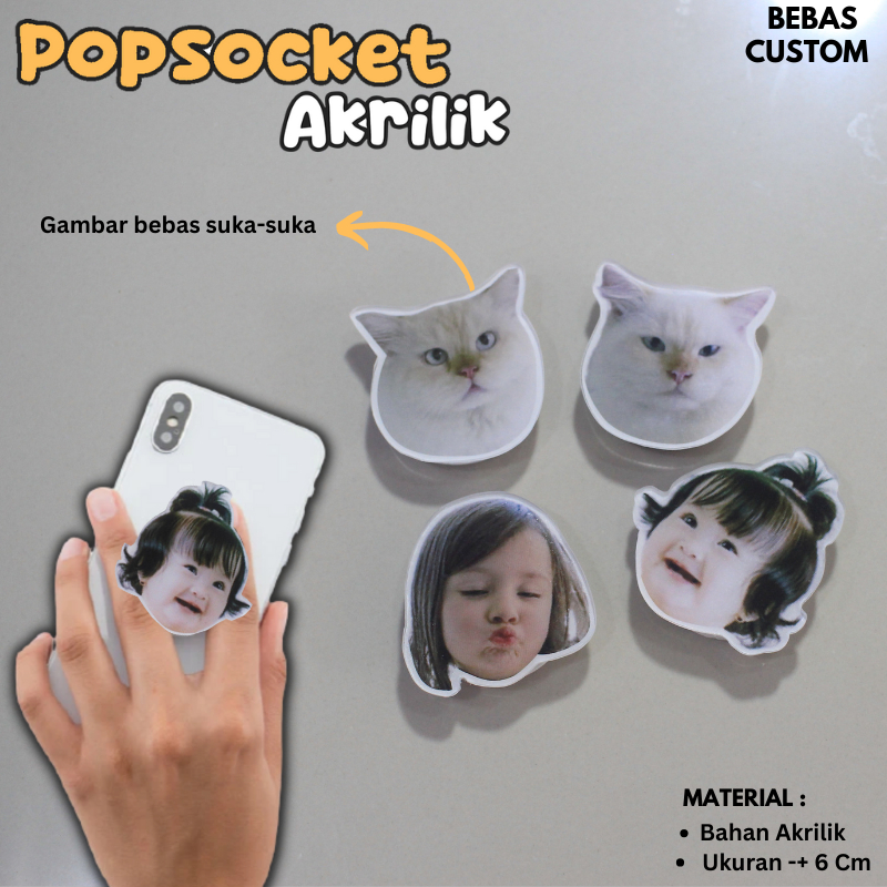 Jual [Bebas Custom] Popsocket akrilik custom gambar suka-suka pop ...