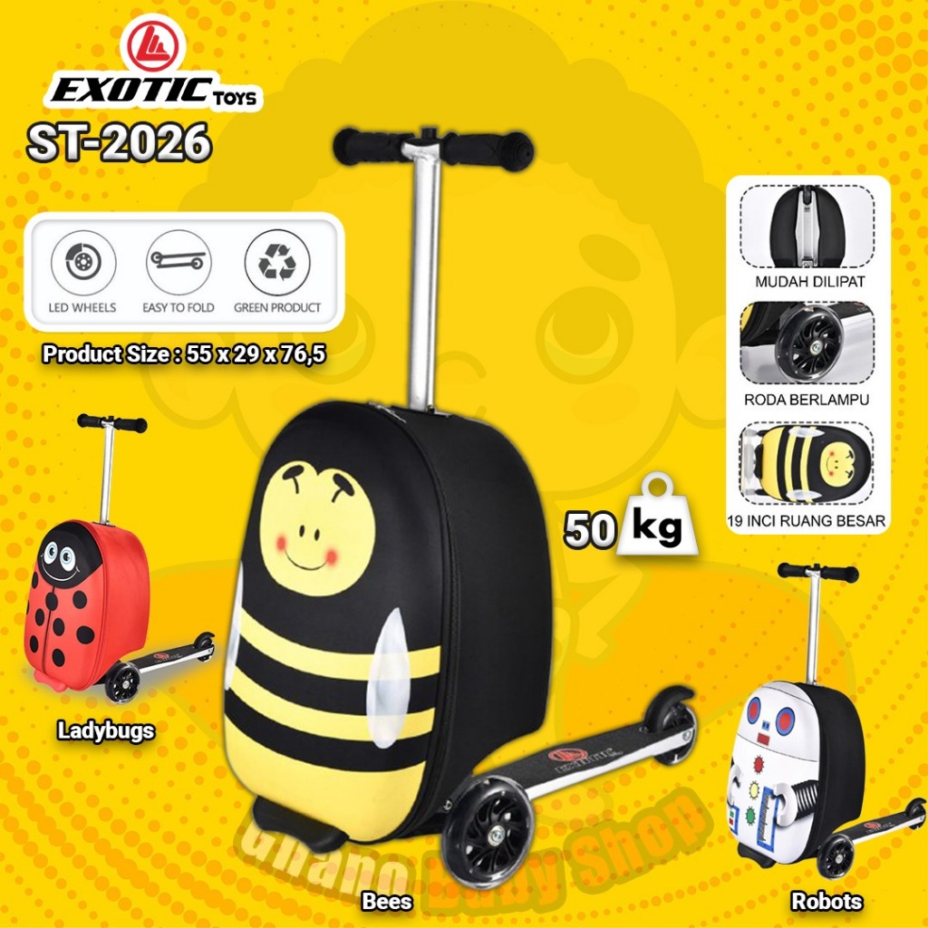 Jual KOPER SCOOTER ANAK 2IN1 KARTUN EXOTIC ST2026//SKUTER BAGASI EXOTIC ...