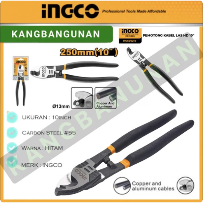 Jual TANG POTONG KABEL HD 10" GUNTING KABEL HD 10" INGCO HCCB0210 ...