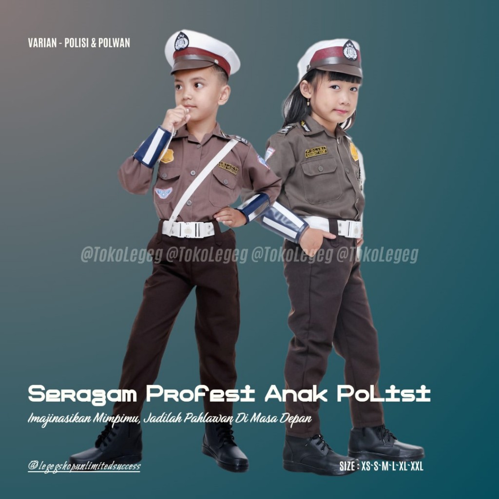 Jual GROSIR - BAJU SERAGAM PROFESI ANAK POLISI & POLWAN POLANTAS ...