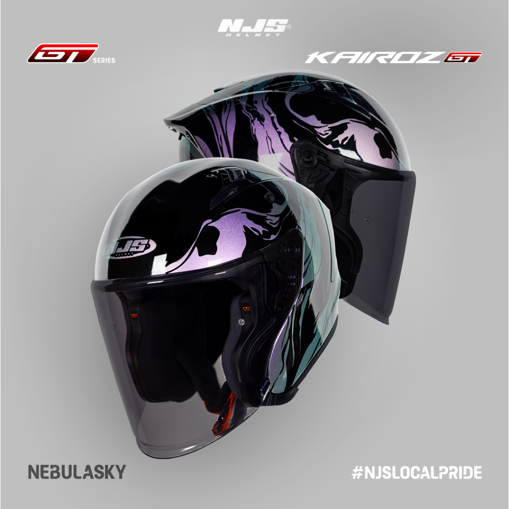 Jual NJS Kairoz GT Nebula Sky Purple - Helm Half face (FREE SPOILER GT) - Helm Half Face ...