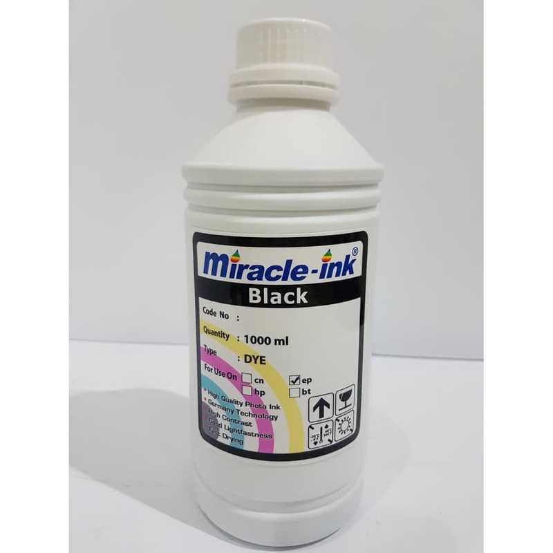 Jual Tinta Printer Miracle-ink 1 liter / 1000ml (1 botol) | Shopee ...
