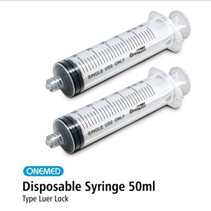 Jual Suntik Spuit 50 ml Disposable syringe onemed dengan jarum | Shopee ...