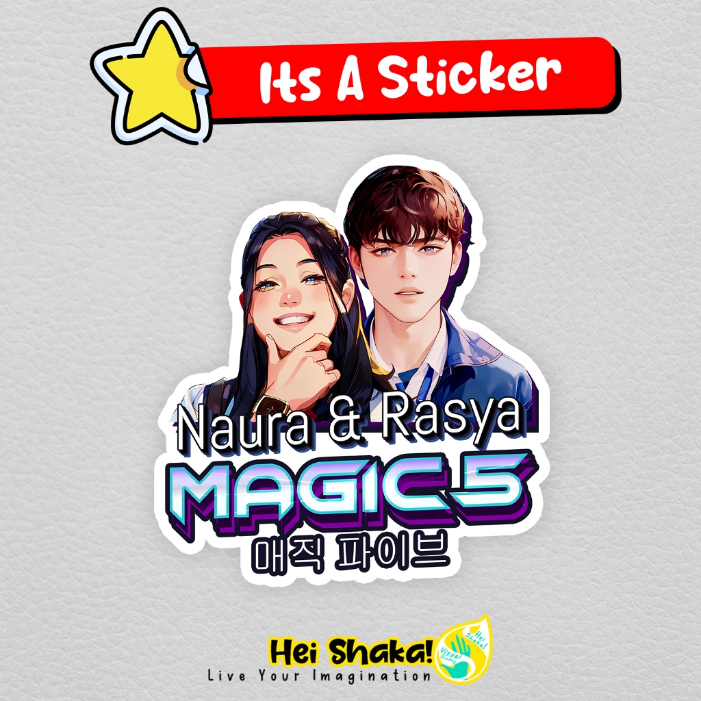 Jual Stiker Naura and Rasya Magic 5 Five Anime Manwa Style Sticker ...