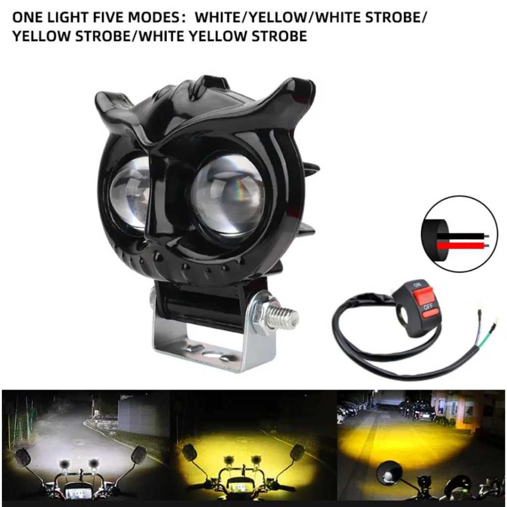 Jual LAMPU TEMBAK D2 LASER LED D2 OWL 2 WARNA PUTIH KUNING JAUH DEKAT ...