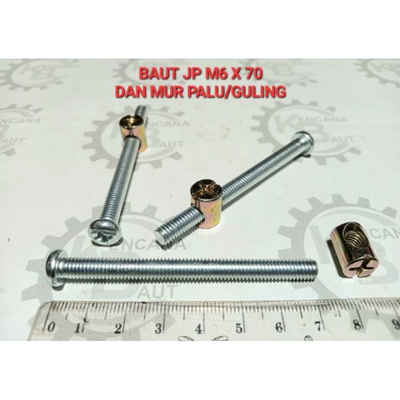 Jual BAUT JP M6 X 70 GALVANIS DAN MUR PALU/GULING KUNCI OBENG PLUS ...