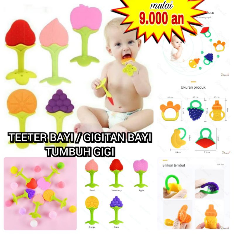 Jual EBS-120 TEETHER MAINAN GIGITAN BAYI BAHAN KARET SILIKON / TETHER ...