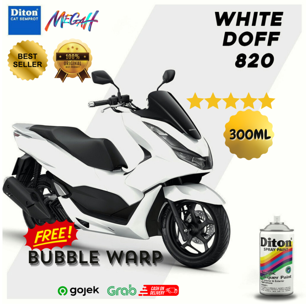 Jual Cat Pilox DITON White Doff 820 300cc warna putih dop pilok pylox ...