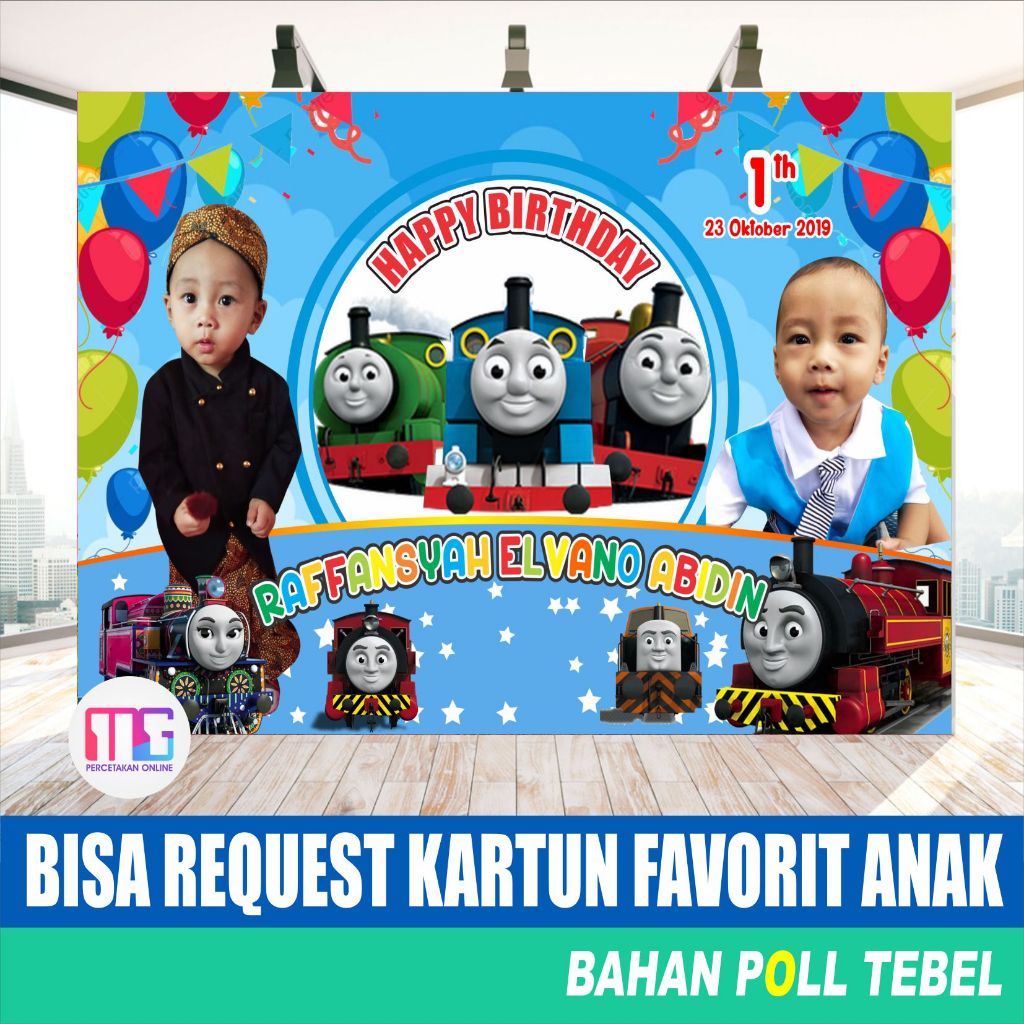 Jual Spanduk Ulang Tahun Anak cowok Thomas and Friend - banner ultah ...