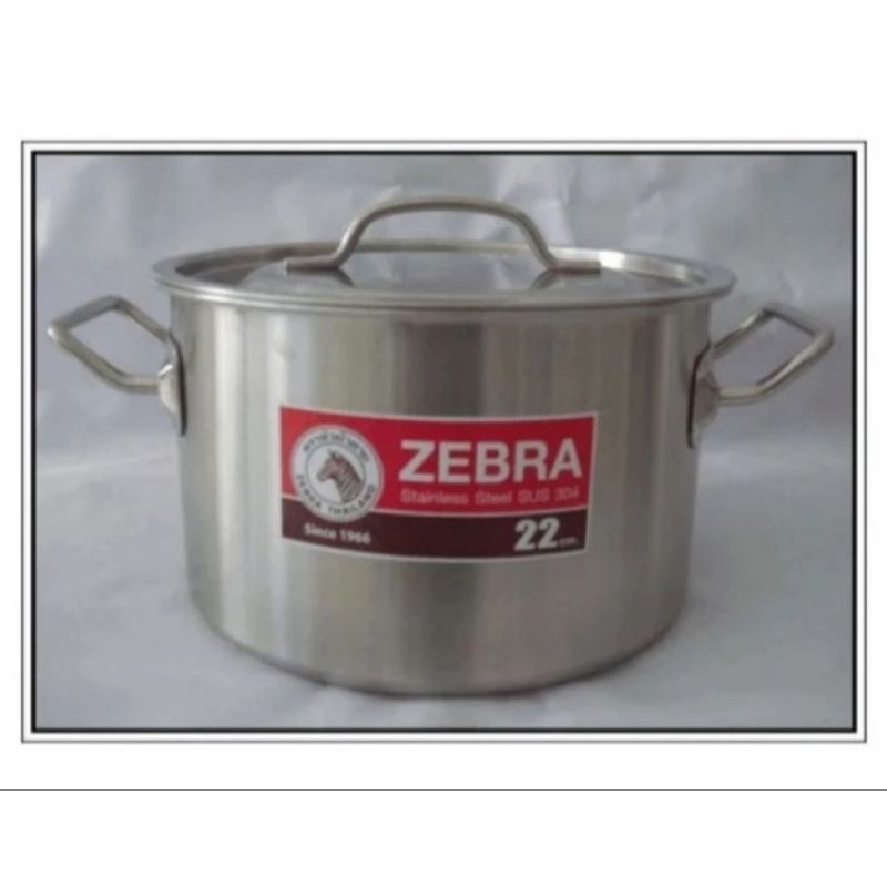 Jual Panci Stainless ZEBRA 22x14Cm 5 Liter 171112 Casserole Stock Pot ...
