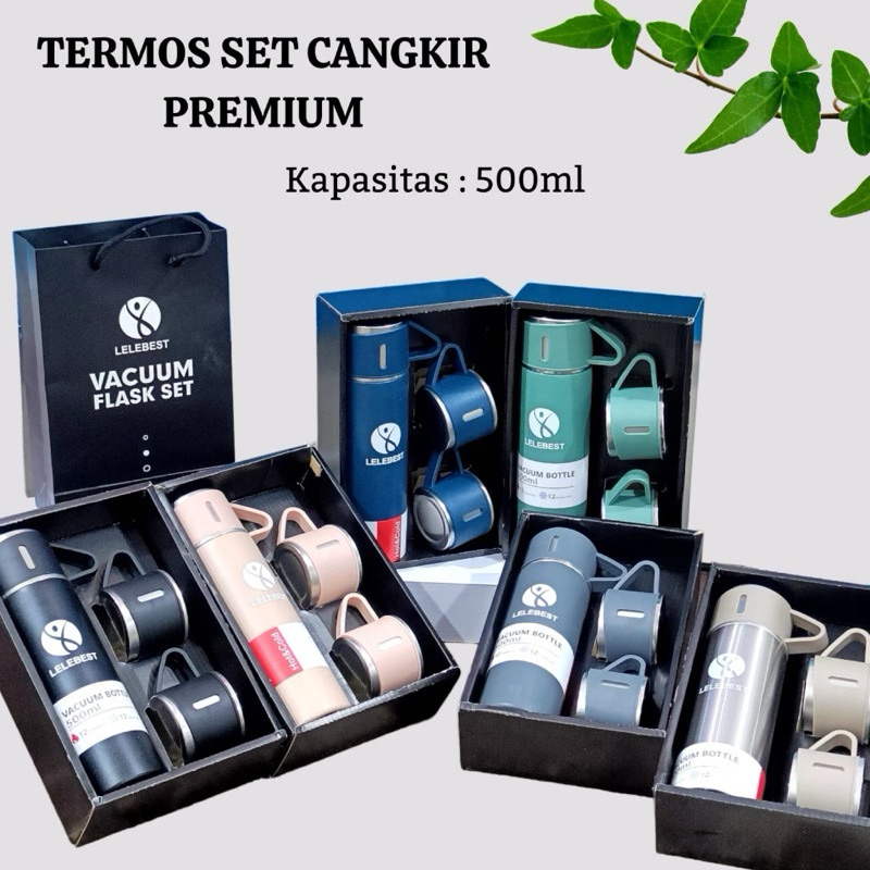 Jual Termos Sultan Vacuum Flask Set 500ml - Termos Set Cangkir Premium ...