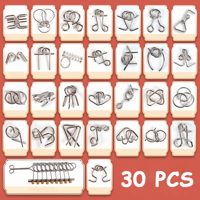 Jual 8/25/30 set mainan puzzle dengan cincin besi yang bisa dilepas ...