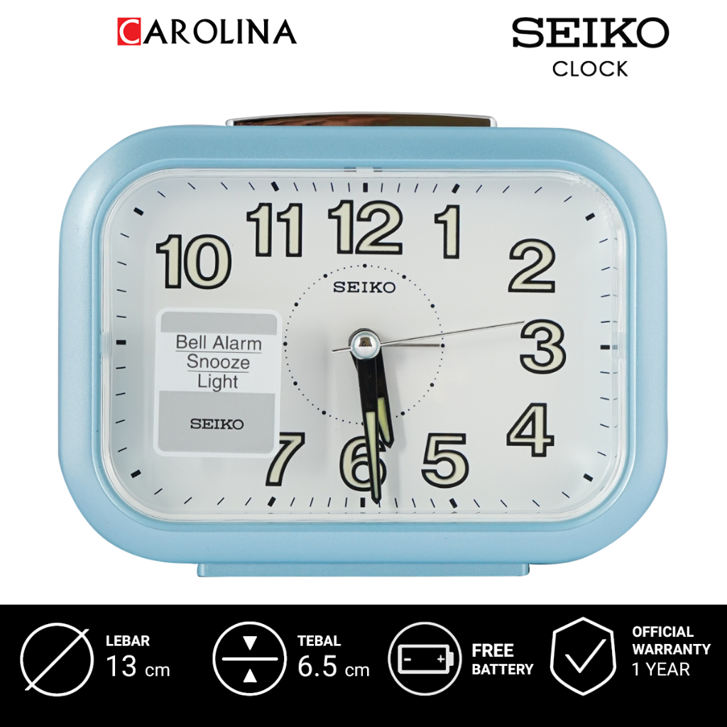 Jual Jam Beker QHK026L SEIKO QHK026L Quite Sweep Analog Blue Color ...