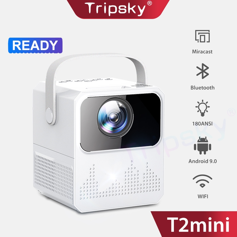 Jual Tripsky Android Proyektor T2mini Ram 2GB Built-in speaker Android 9 WiFi portable Home ...