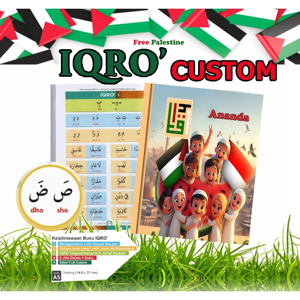 Jual (zahraolshop04)IQRO CUSTOM ANAK JUNIOR EDISI PALESTINE/PALESTINA ...