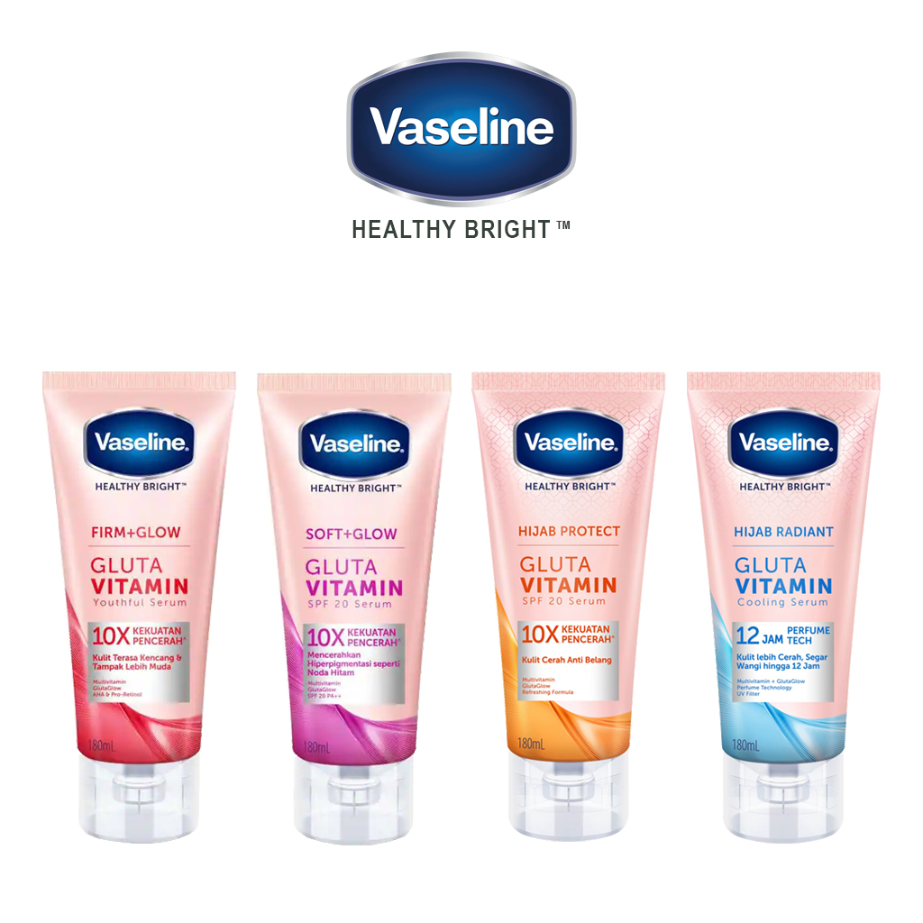 Jual Vaseline Healthy Bright Gluta Vitamin Body Serum 180ml | Shopee Indonesia