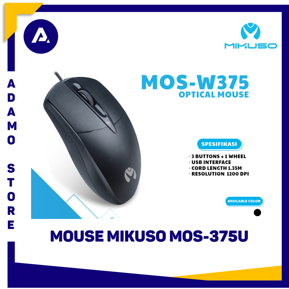 Jual Mikuso MOS-375U Mouse USB Optical Mouse 1200 dpi | Shopee Indonesia