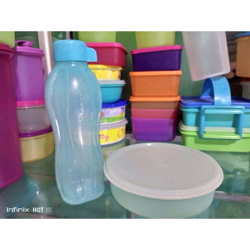 Jual PAKET BEKAL BULAT TANPA SEKAT + BOTOL ORIGINAL TUPPERWARE | Shopee ...