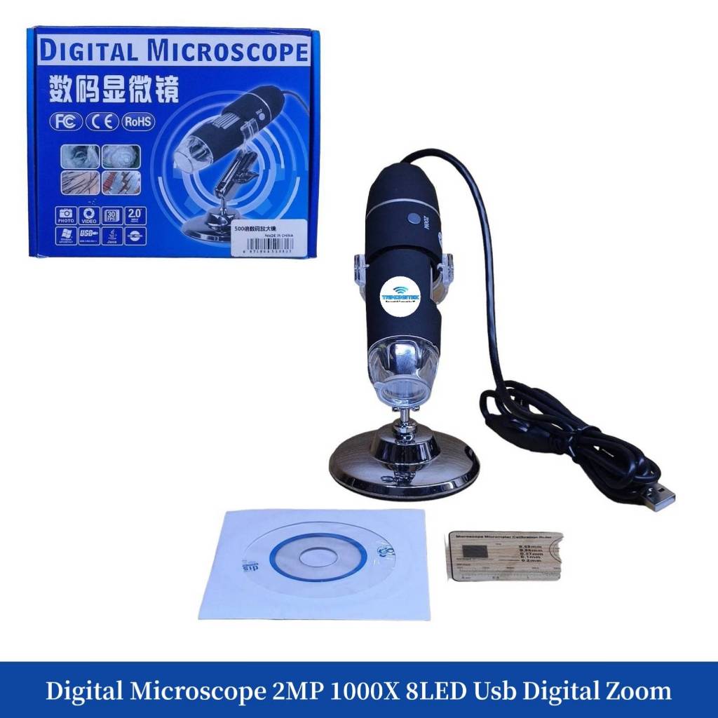 Jual Mikroskop Microscope 2MP 1000X 8LED USB Digital Zoom Kamera Kaca ...