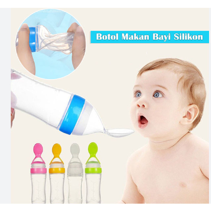 Jual BOTOL SENDOK MAKAN BAYI MPASI BABY FEEDER BPA FREE BOTOL BAYI SILIKON | Shopee Indonesia