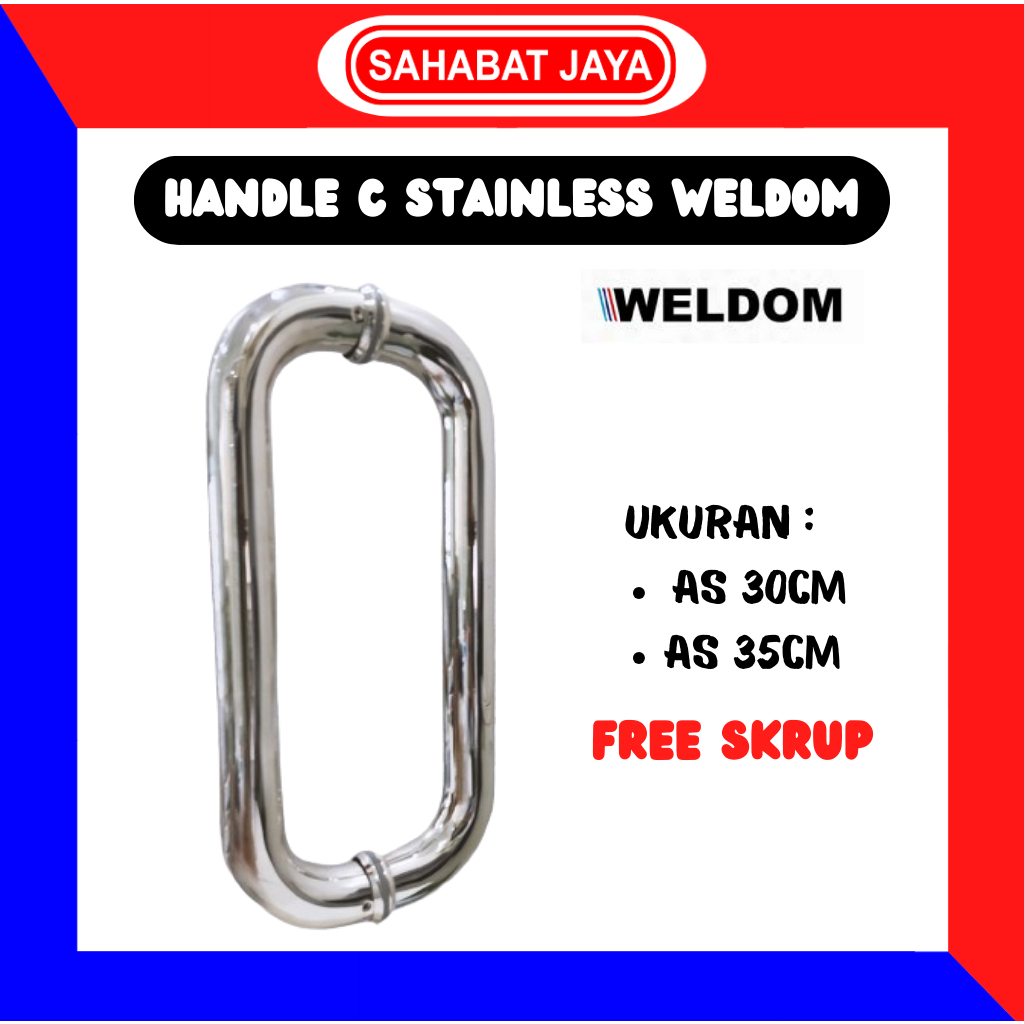 Jual HANDLE C HANDLE PIPA PINTU ALUMINIUM PINTU KACA STAINLESS STEEL ...