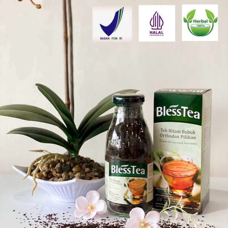 Jual Blesstea Teh Hitam Orthodox Original(kemasan botol 110gr) | Shopee ...