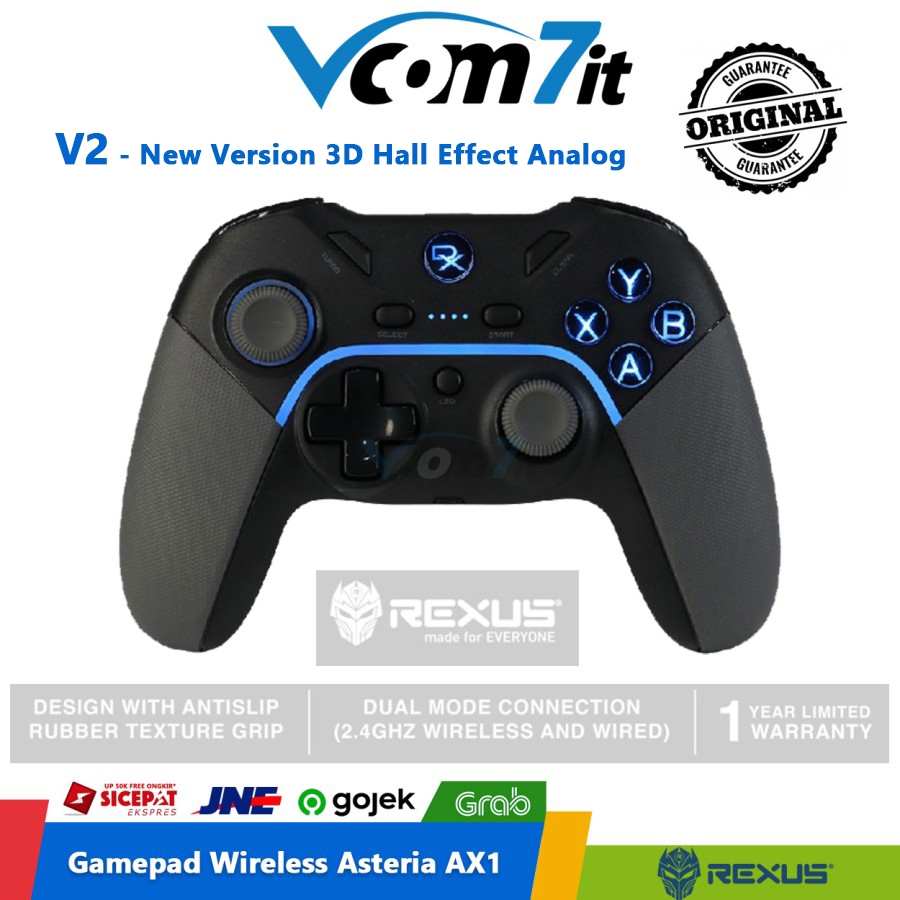 Jual Rexus Daxa Asteria AX1 Wireless Gamepad Joystick Stick V2 NEW ...