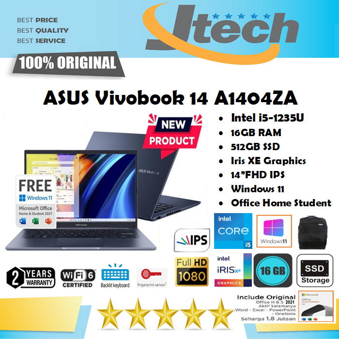 Jual ASUS Vivobook 14 A1404ZA - i5-1235U - 16GB - 512GB SSD - BACKLIT ...