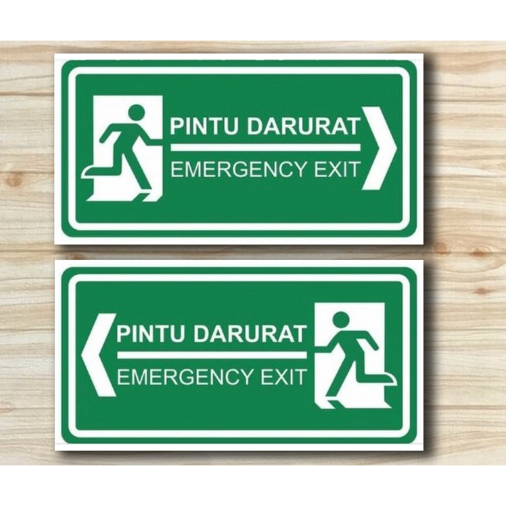 Jual STIKER VINYL PINTU DARURAT/EMERGENCY EXIT UKURAN | Shopee Indonesia