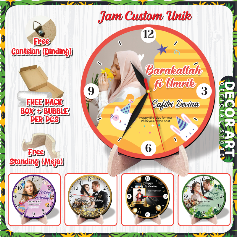 Jual Custom Jam Diameter 15 Cm - Bebas Request Desain Siap Pasang di ...