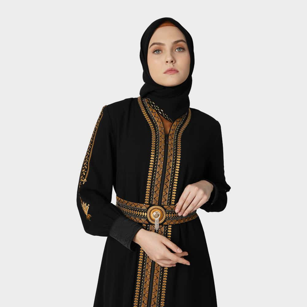 Jual Hikmat Abaya A9866 Wanita Warna Black & White | Shopee Indonesia