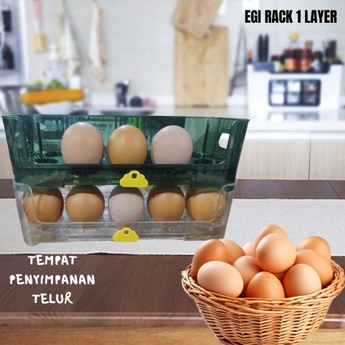 Jual KOTAK TELUR BOX TEMPAT PENYIMPANAN TELOR EGI EGG 1 LAYER 10 LUBANG ...