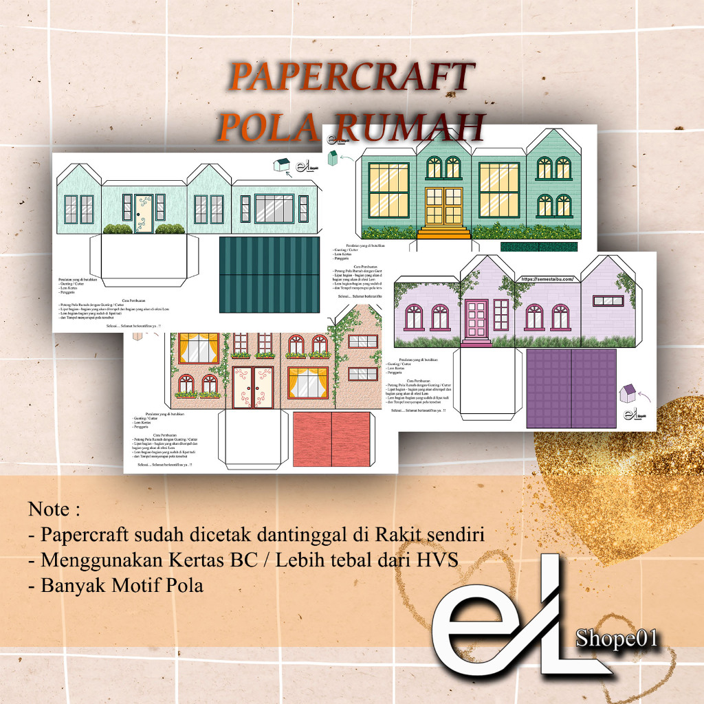Jual Papercraft Pola Rumah / Mainan Edukatif Anak | Shopee Indonesia