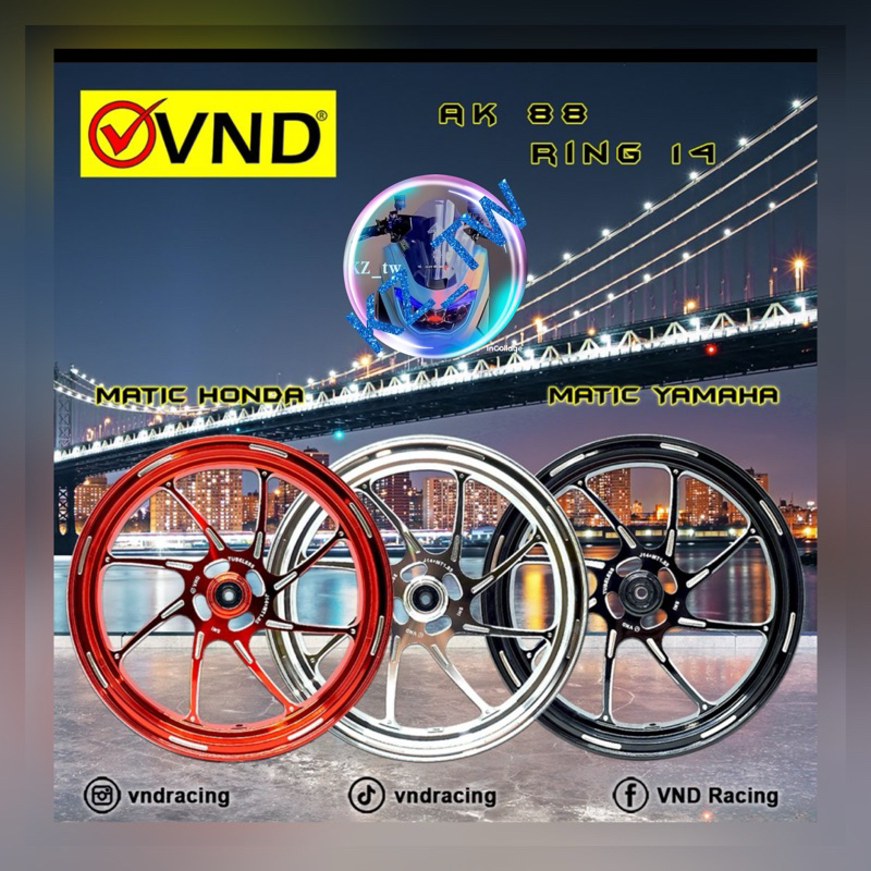 Jual VND AK 88 Velg Racing AK88 ORIGINAL VND 100% UK1.85x14-2.15x14 ...