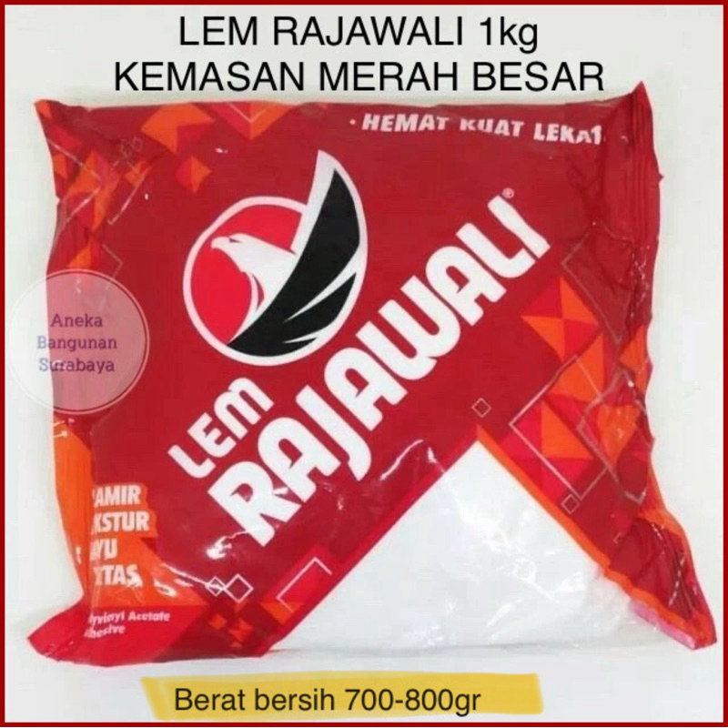 Jual Lem Rajawali Kemasan merah besar 800gr 1kg | lem PVAC putih ...