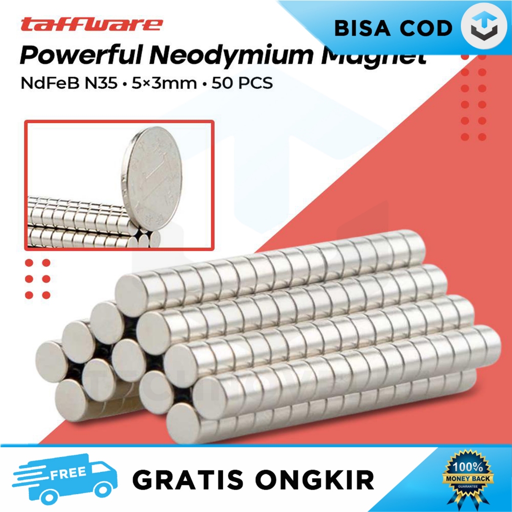 Jual MAGNET KECIL NEODYMIUM 50 PCS NdFeB N35 MAGNET DIY BULAT SUPER ...