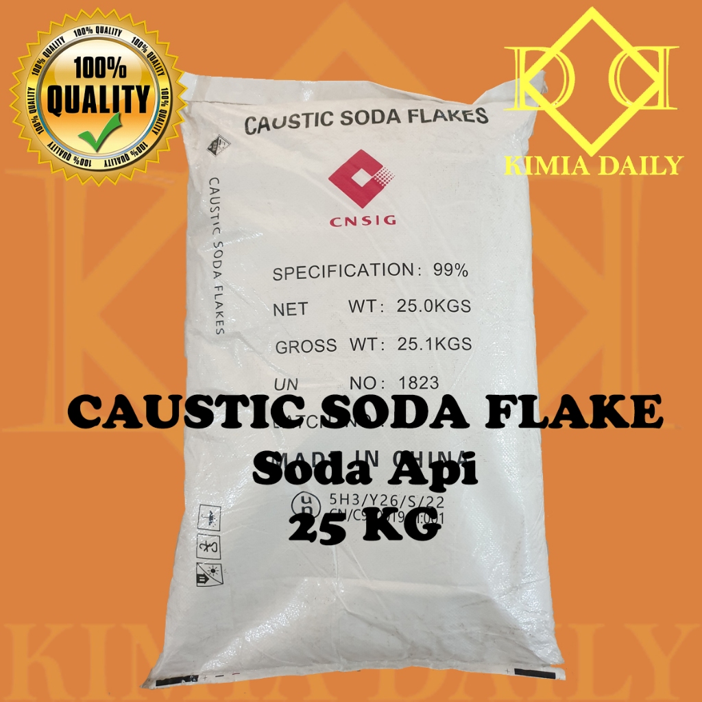 Jual Caustic Soda Flake / Soda Api / NaOH 99% - 25 KG | Shopee Indonesia