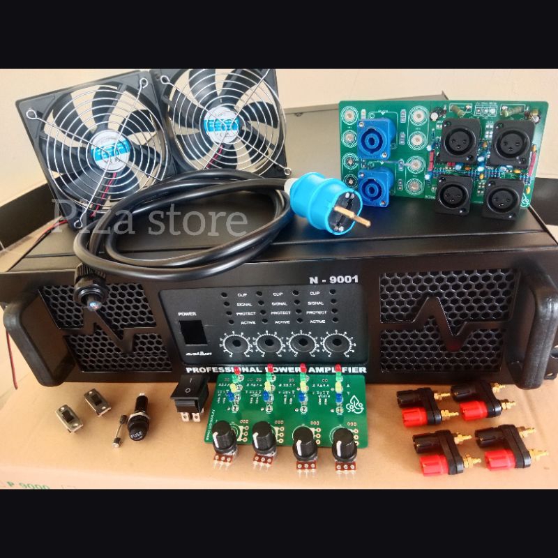 Jual Bok power amplifier N9001 4 Chanel 3U komplit aksesoris PCB dobel ...