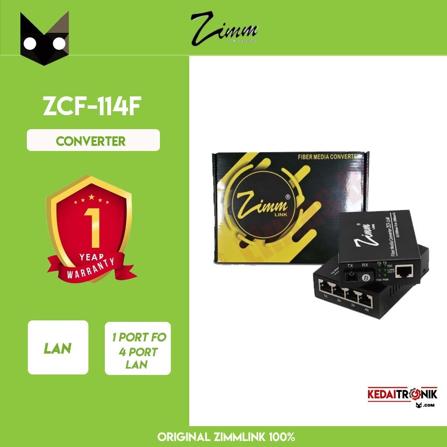 Jual Media Converter Zimmlink ZCF-114F 1 Port FO SC dan 4 Port LAN ZCF 114F | Shopee Indonesia
